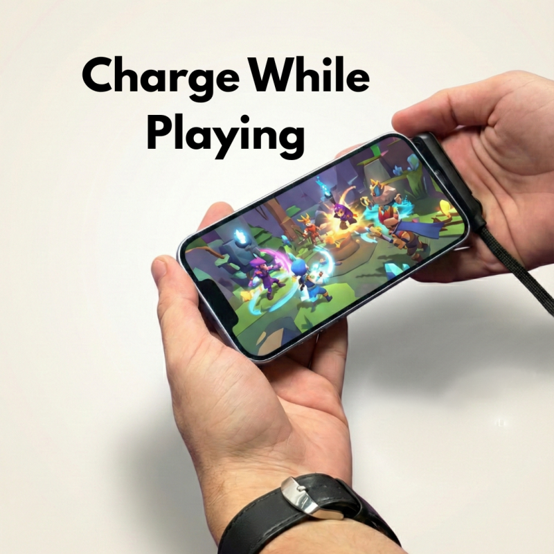 240W USB-C Fast Charging Cable with Foldable Stand - 360° Rotation