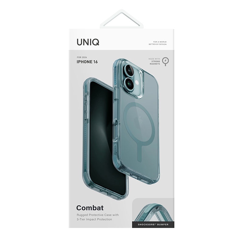 UNIQ Combat MagSafe Charging Compatible Phone Case For IPhone 16 - Teal ...